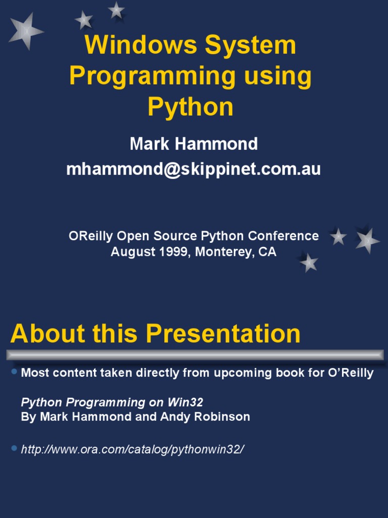 Python For Windows System Programming An Overview Of Using Python For 9168