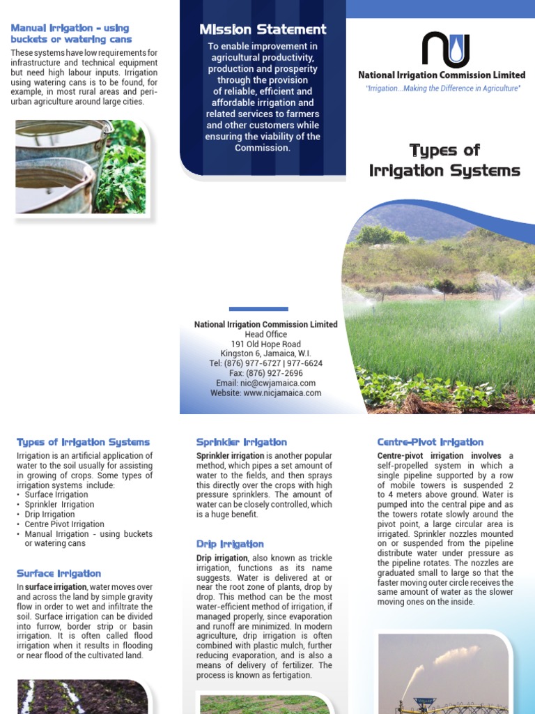Types of Irrigation Systems | PDF | Irrigation | Hydrology And Urban ...
