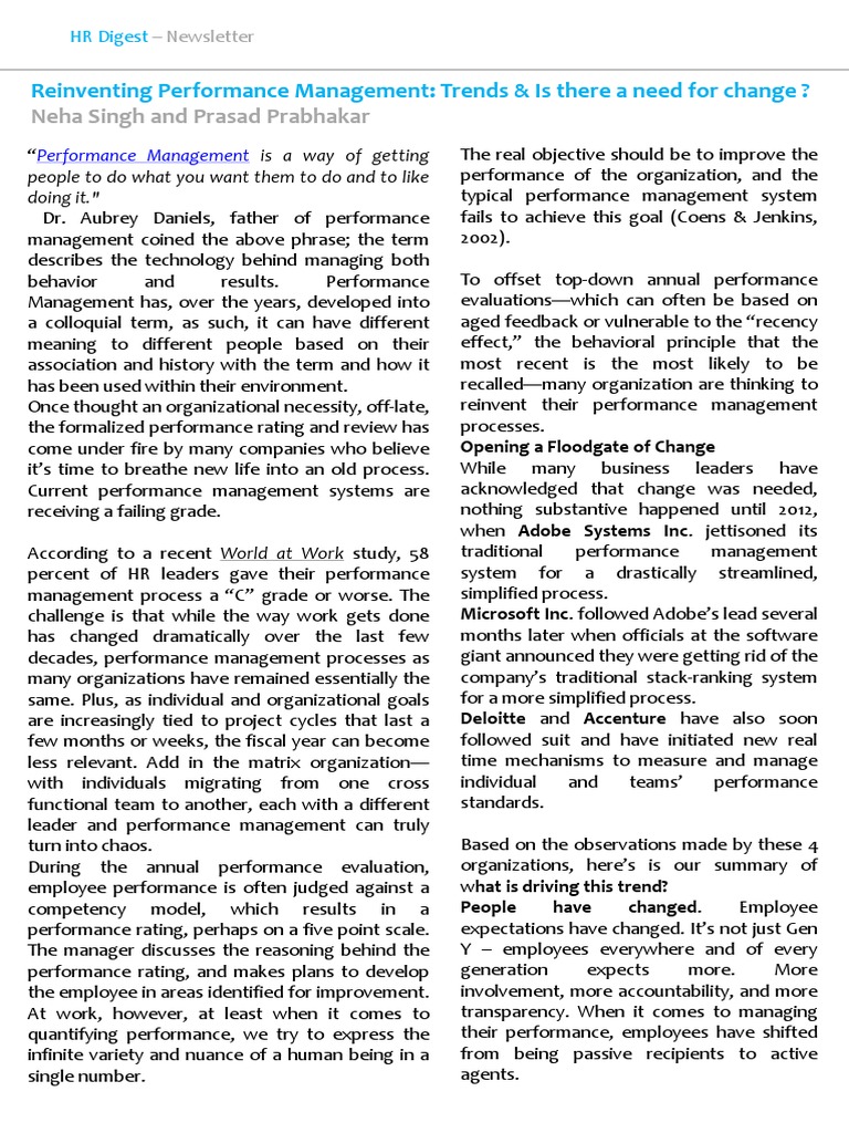 Reinventing Performance Management | PDF | Performance Management ...