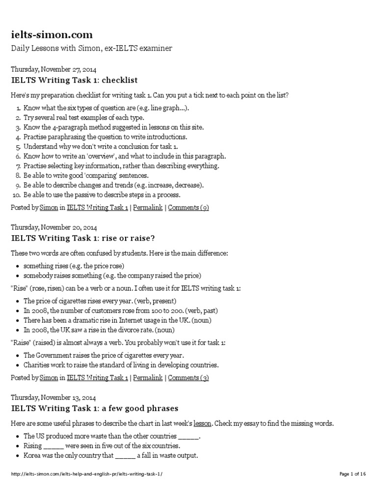 IELTS Writing Task 1 and 2: Checklists and Sample Topics to Prepare for ...
