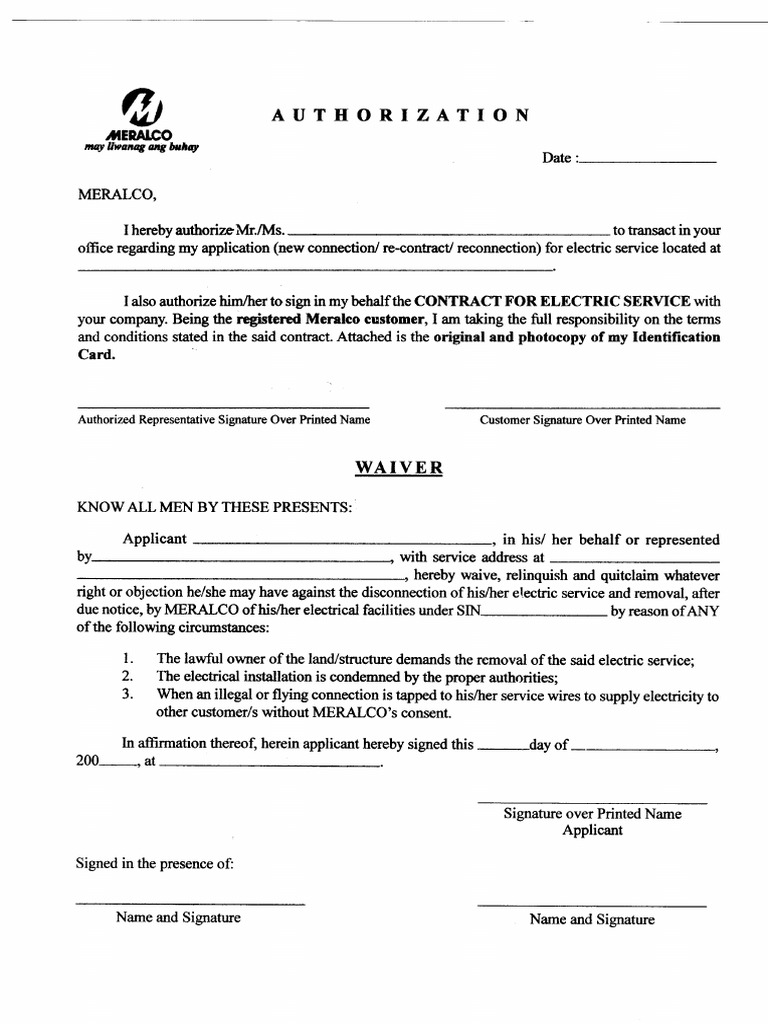 Meralco Authorization