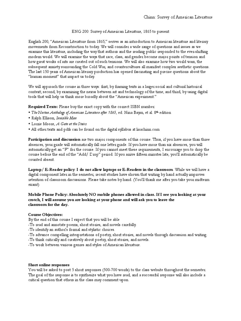 Survey of Am Lit | PDF | American Literature | Poetry