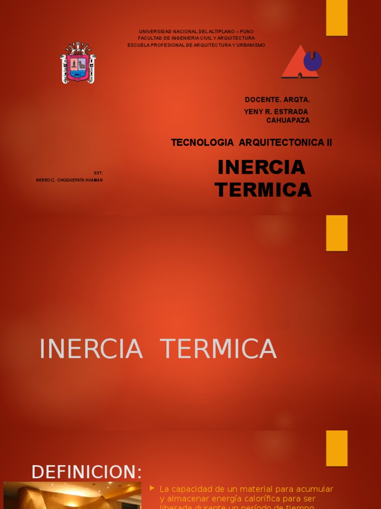 Inercia Térmica | PDF | Conductividad térmica | Calor