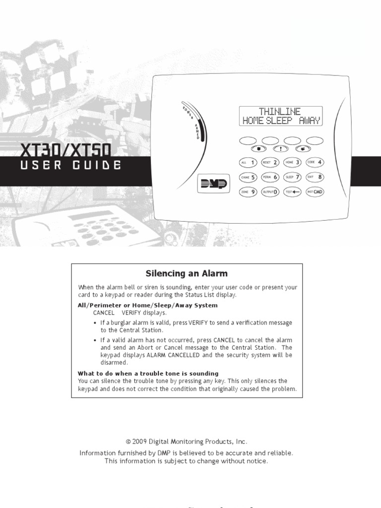 Alarm Panel (Xt30-50) User Guide | PDF | Security Alarm | Security