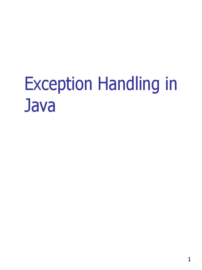 Exception Handling in Java | PDF | Class (Computer Programming) | Information Age