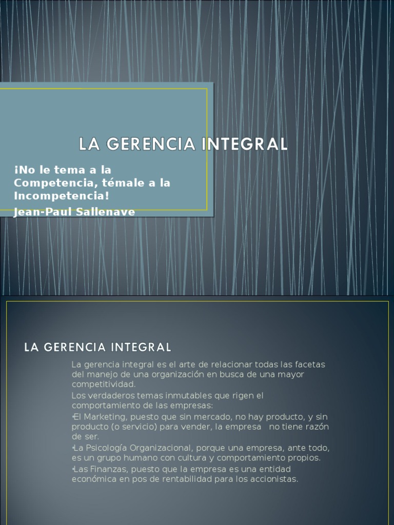 La Gerencia Integral | PDF | Liderazgo | Competitividad