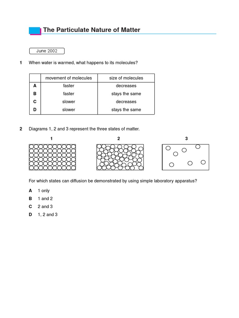 P1 - The Particulate Nature of Matter PDF | PDF | Precipitation ...