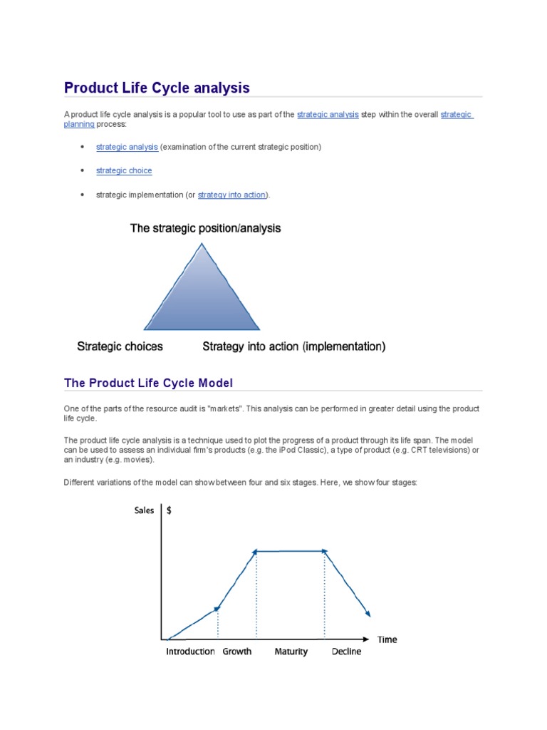 Product Life Cycle Analysis | PDF | Product Lifecycle | Strategic ...