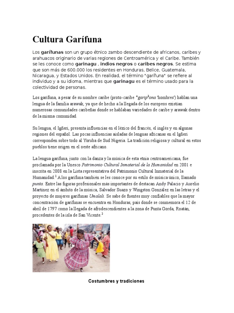 Cultura Garífuna | PDF | Sociedad de las Americas | Etnicidad