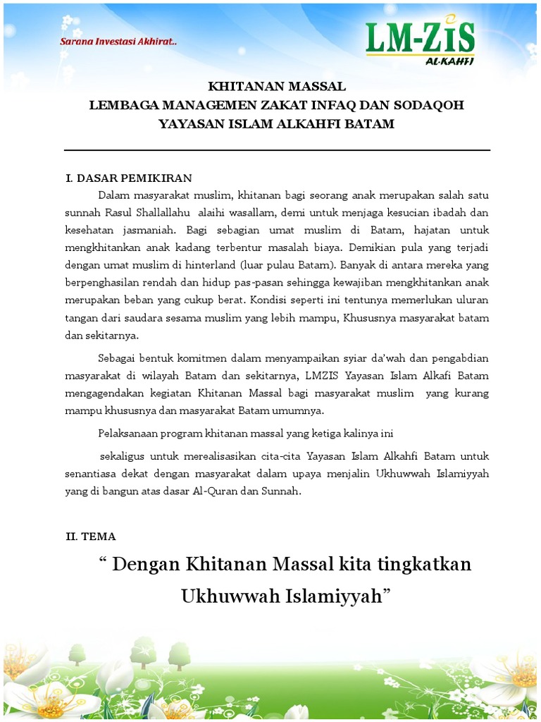 Contoh Proposal Sunatan Masal | PDF