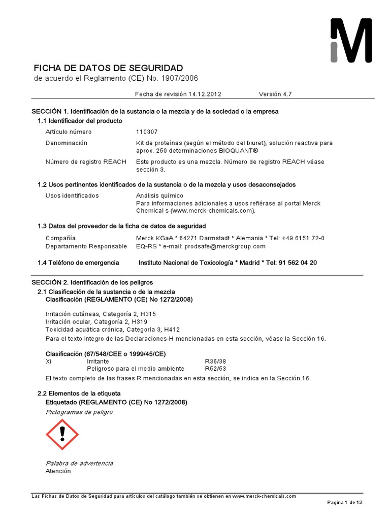 HDS Biuret | PDF | Toxicidad | Agua