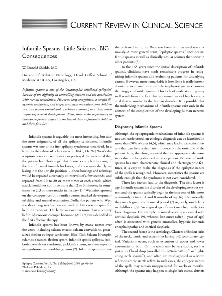 Infantile Spasm | Epilepsy | Medical Specialties