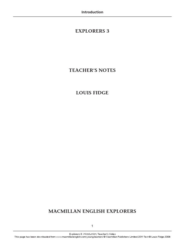Explorers 3: Explorers 3: Introduction, Teacher's Notes | PDF | Reading ...