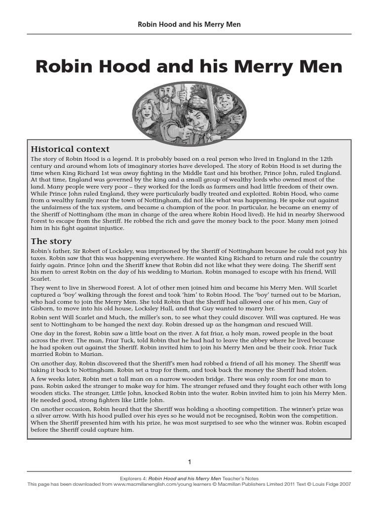 Robin Hood and His Merry Men: Historical Context | PDF | Robin Hood ...