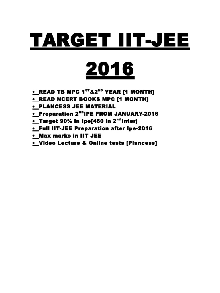 Target Iit-Jee 2016: ST ND | PDF