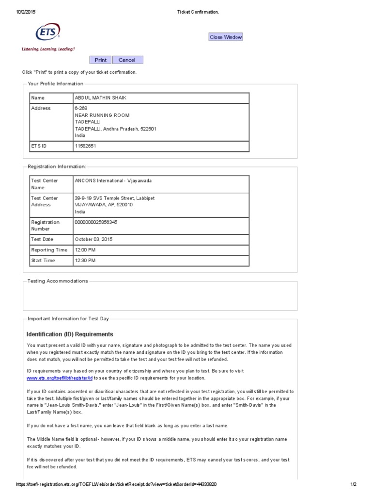 Ticket Confirmation | PDF | Technology & Engineering