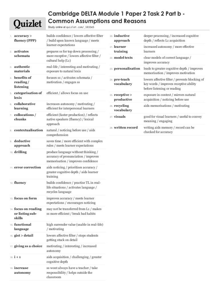 Cambridge DELTA Module 1 Paper | PDF | Reading (Process) | Vocabulary
