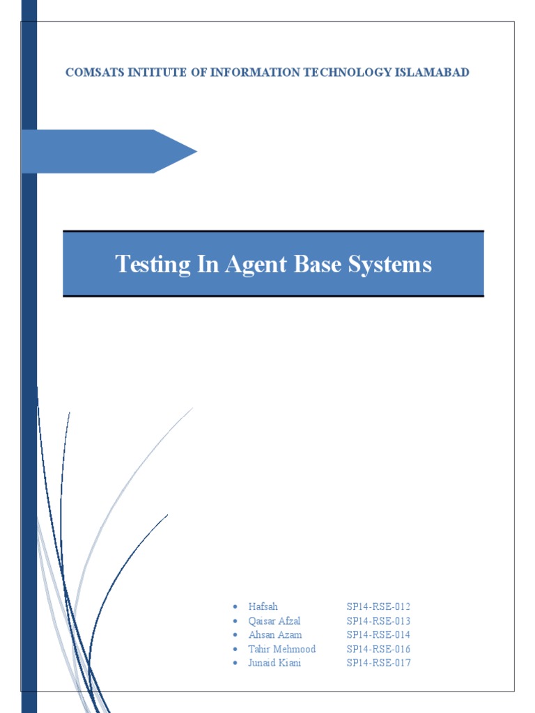 Agent Based Testing Report | PDF | Unit Testing | Agent Based Model