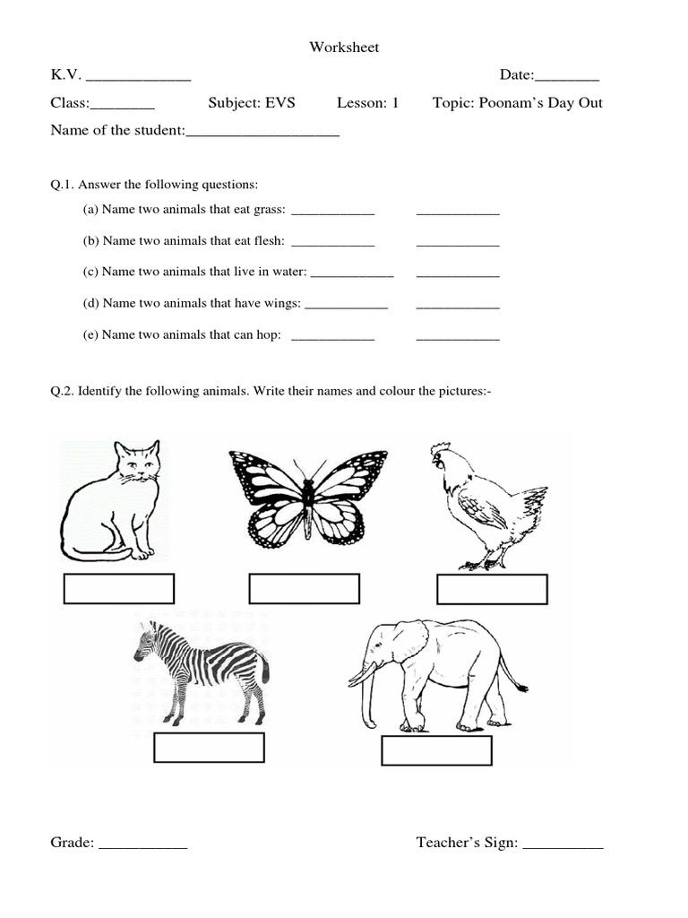 714554800worksheets Evs Class 3 Lesson 1-5(2) | Plants | Nature