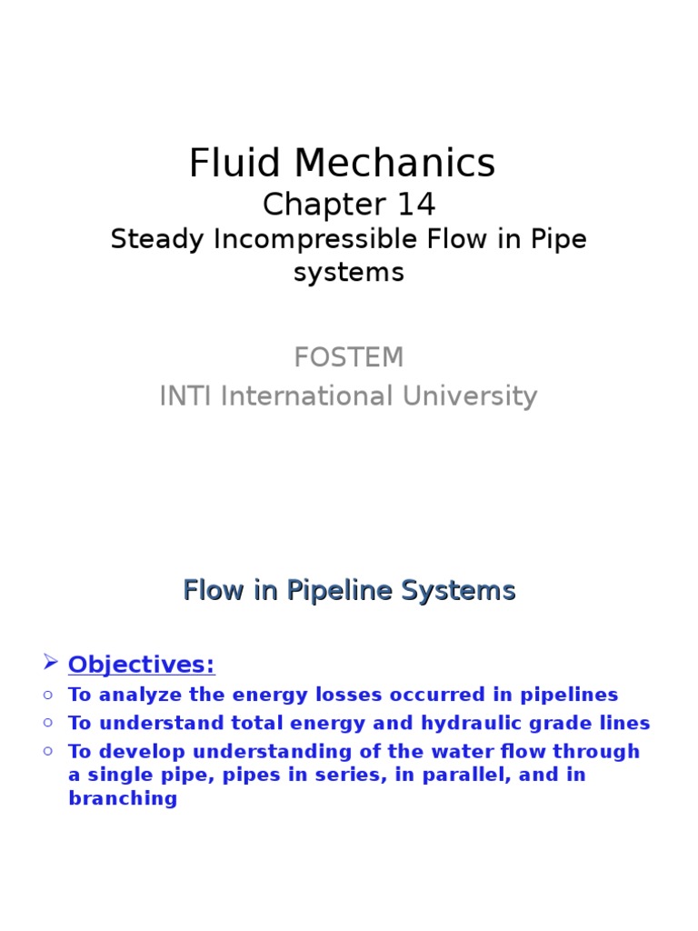 Steady Incompressible Pipe Flow Analysis | PDF | Fluid Mechanics | Physics