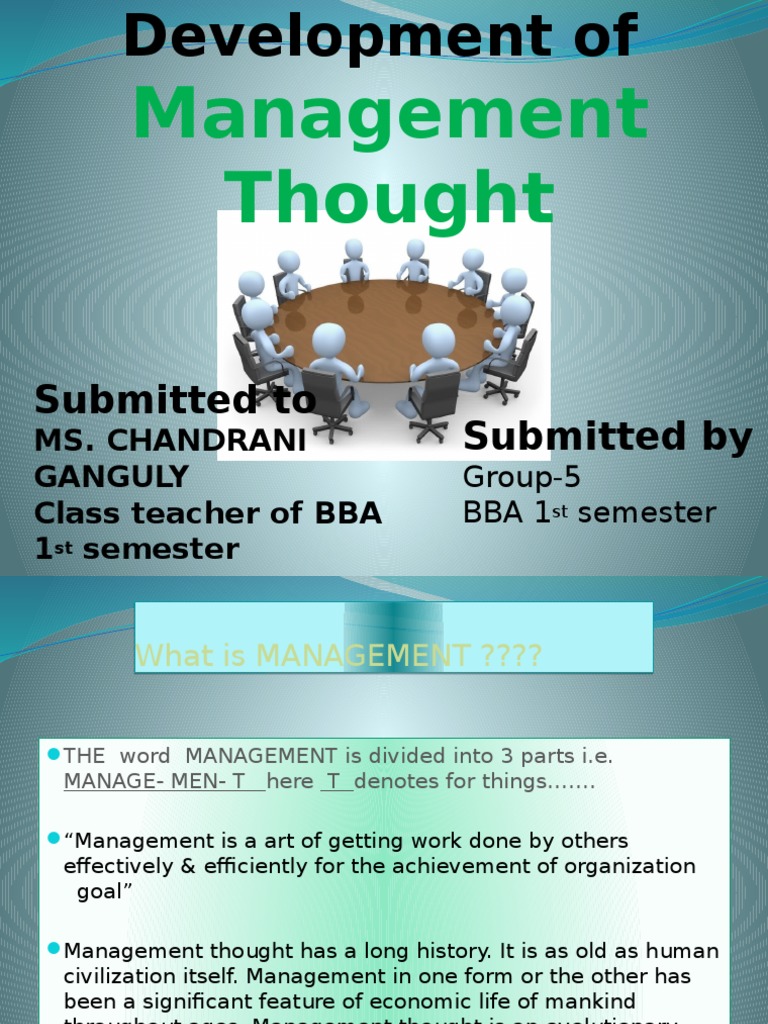 Development of Management Thought | PDF | Theory | Academic Discipline ...