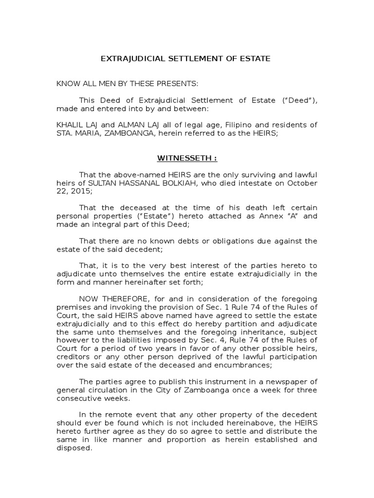 EJS | Deed | Inheritance