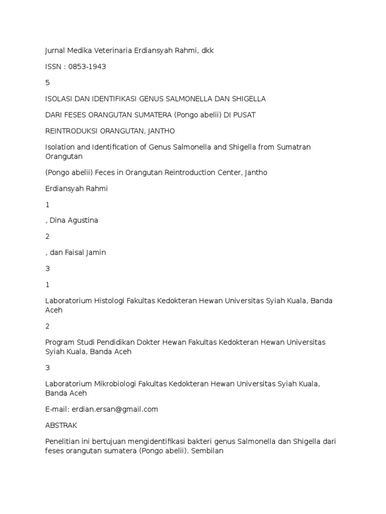 Data Uji Biokimia Bakteri Shigella | PDF