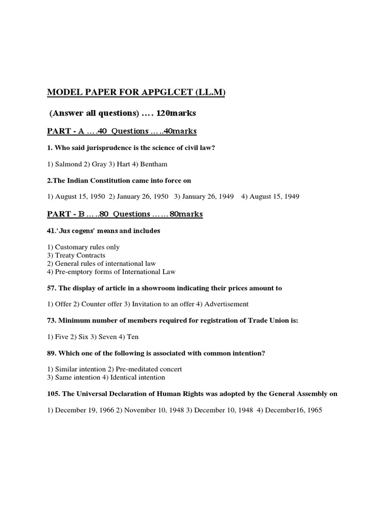 LAWCET Sample Papers-6 (Model Paper) | PDF | Finance & Money Management ...