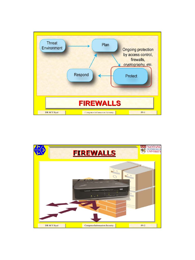 Firewalls: Computer/Information Security Drmysiyal P9-1 | PDF | Firewall (Computing) | Proxy Server
