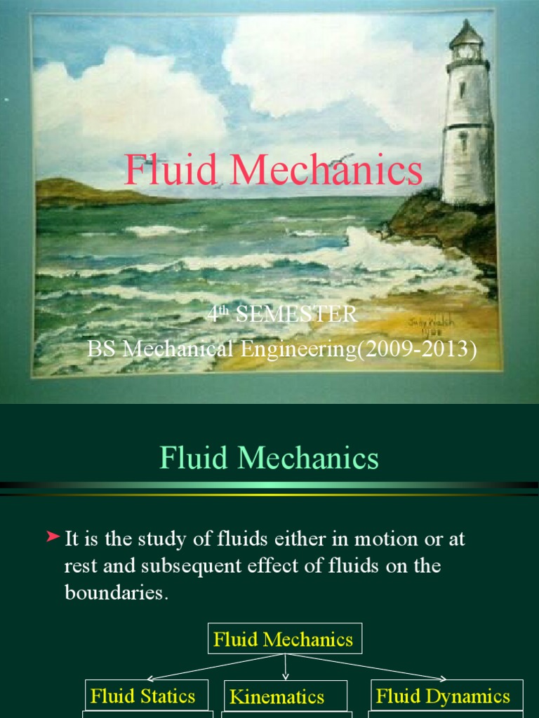 Fluid Mechanics: 4 Semester BS Mechanical Engineering (2009-2013) | PDF ...
