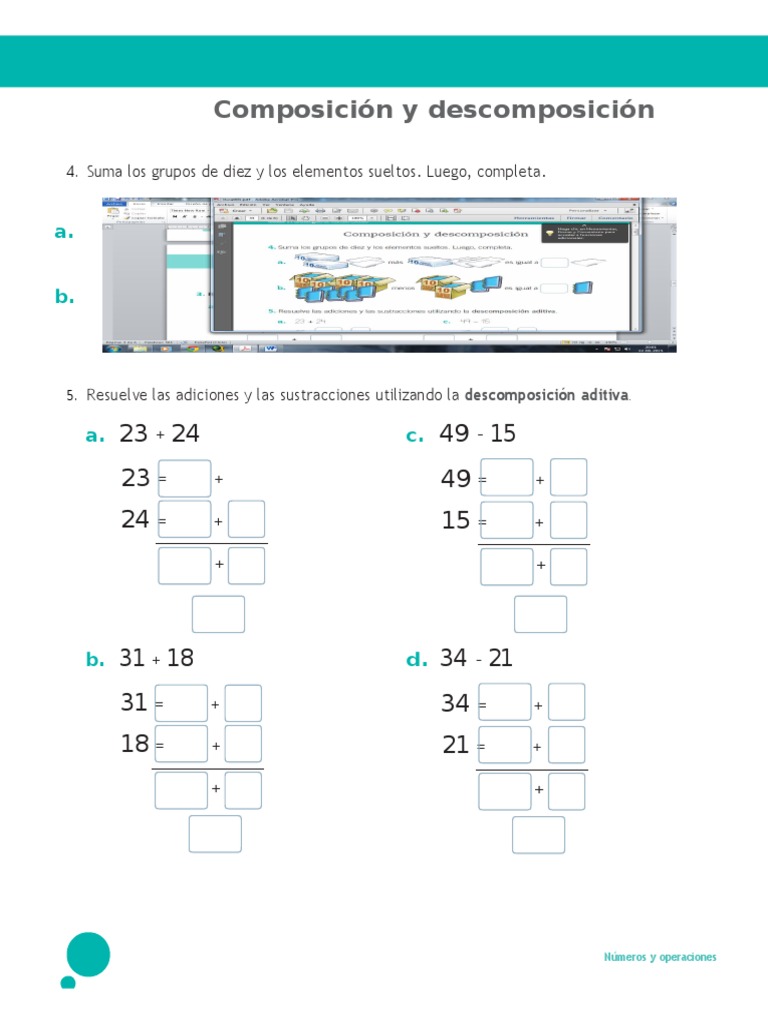 Guía Adición y sustracción Primero básico | Sustracción | Matemáticas
