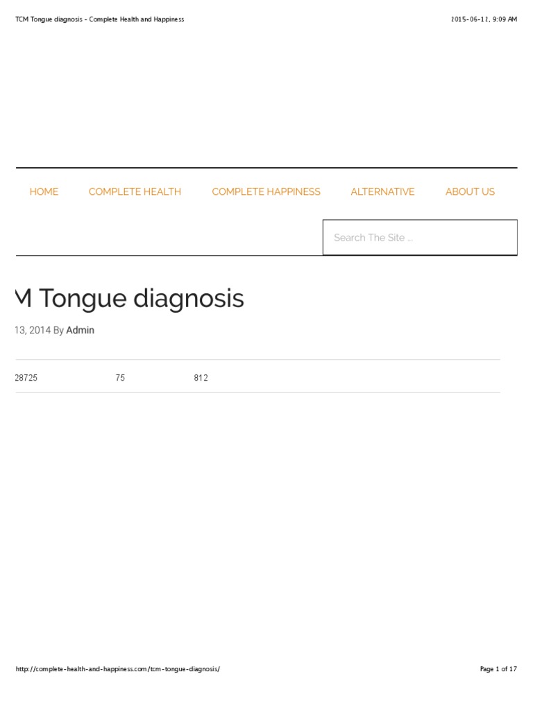 TCM Tongue Diagnosis - Complete Health and Happiness | Traditional ...