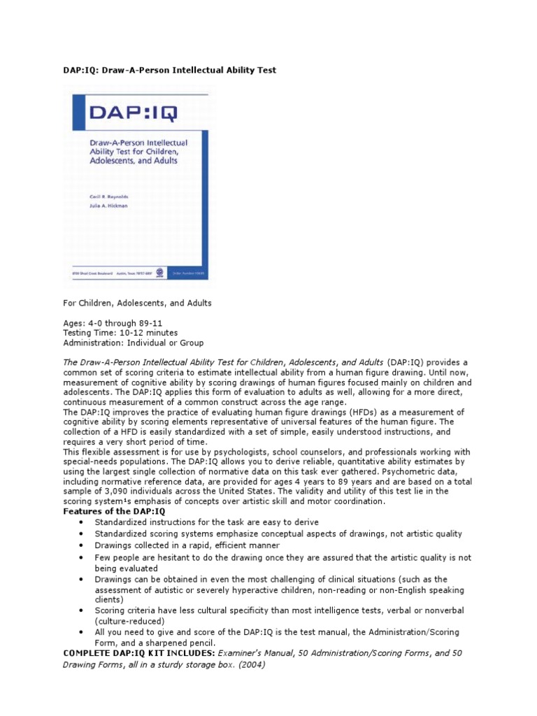 DAP-IQ. Breve Descripcion de La Prueba | PDF