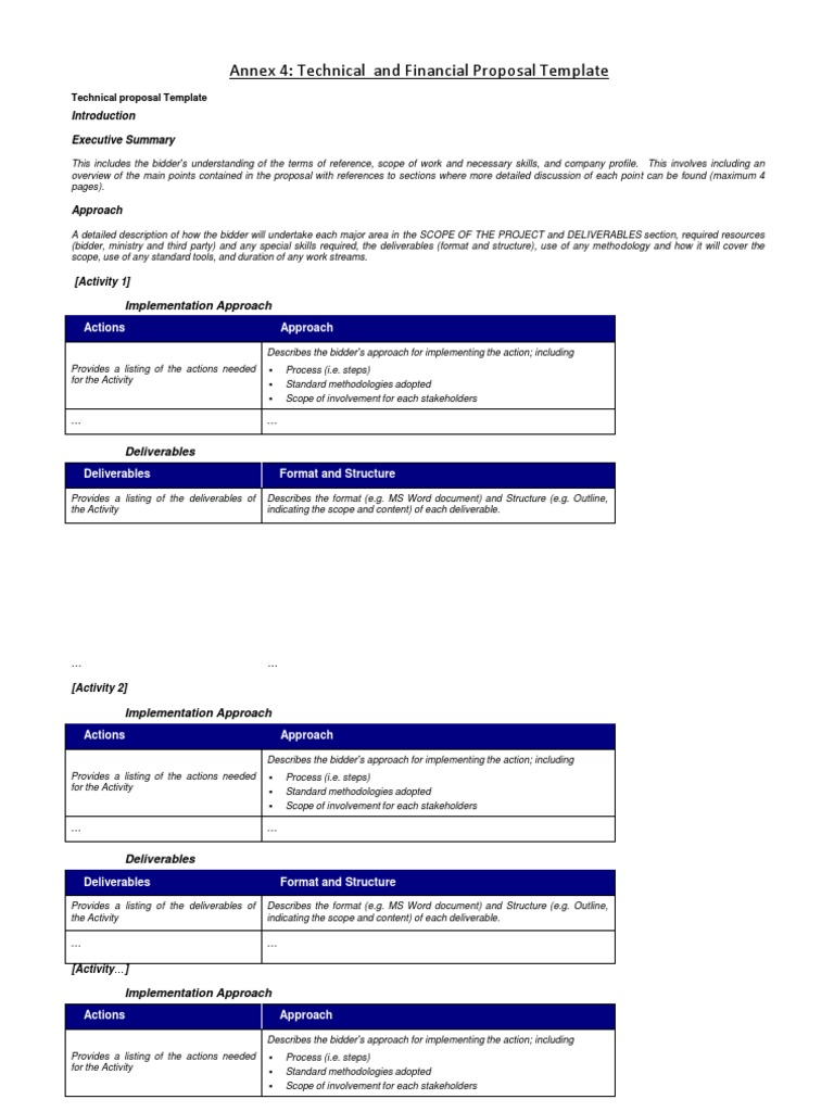 4 Financial Proposal Template Annex 4 | PDF | Project Management | Résumé