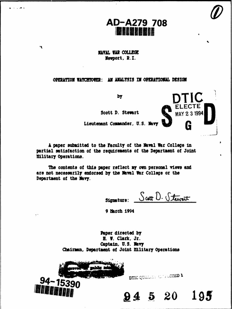Operation Watchtower - An Anlysis in Operational Design | PDF ...