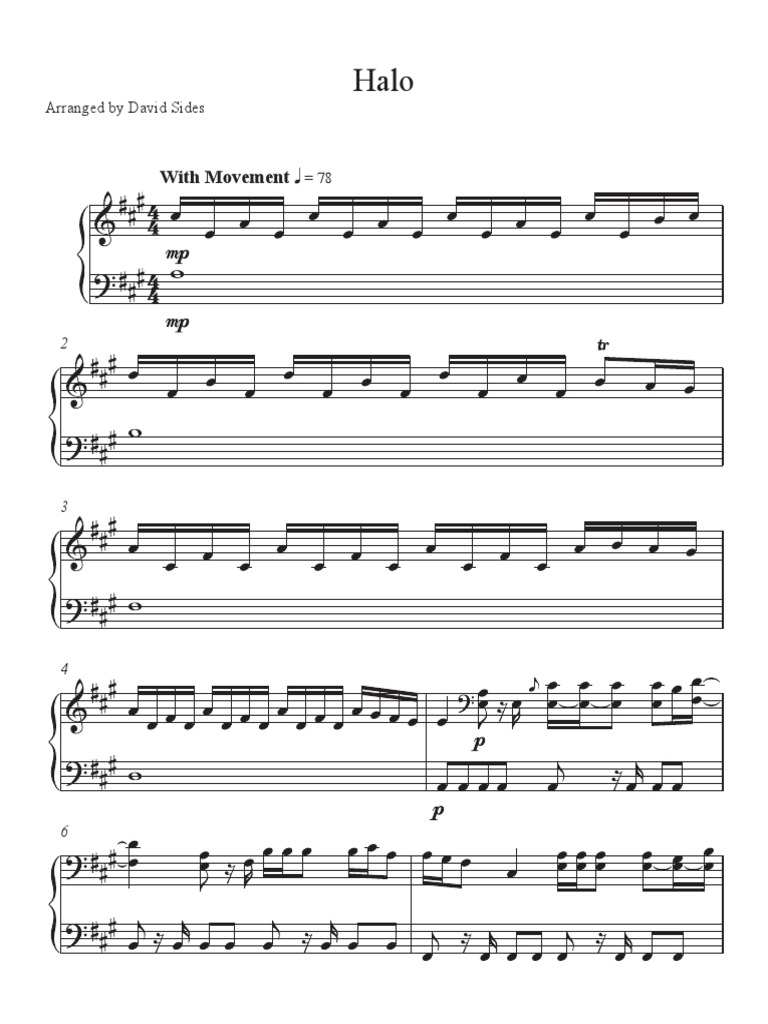 Halo Theme Piano Sheet Music | PDF
