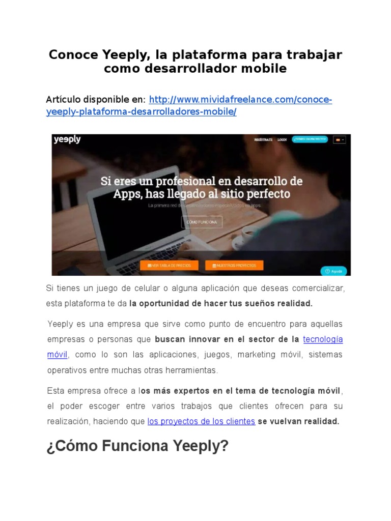 Conoce Yeeply, La Plataforma para Trabajar Como Desarrollador Mobile ...