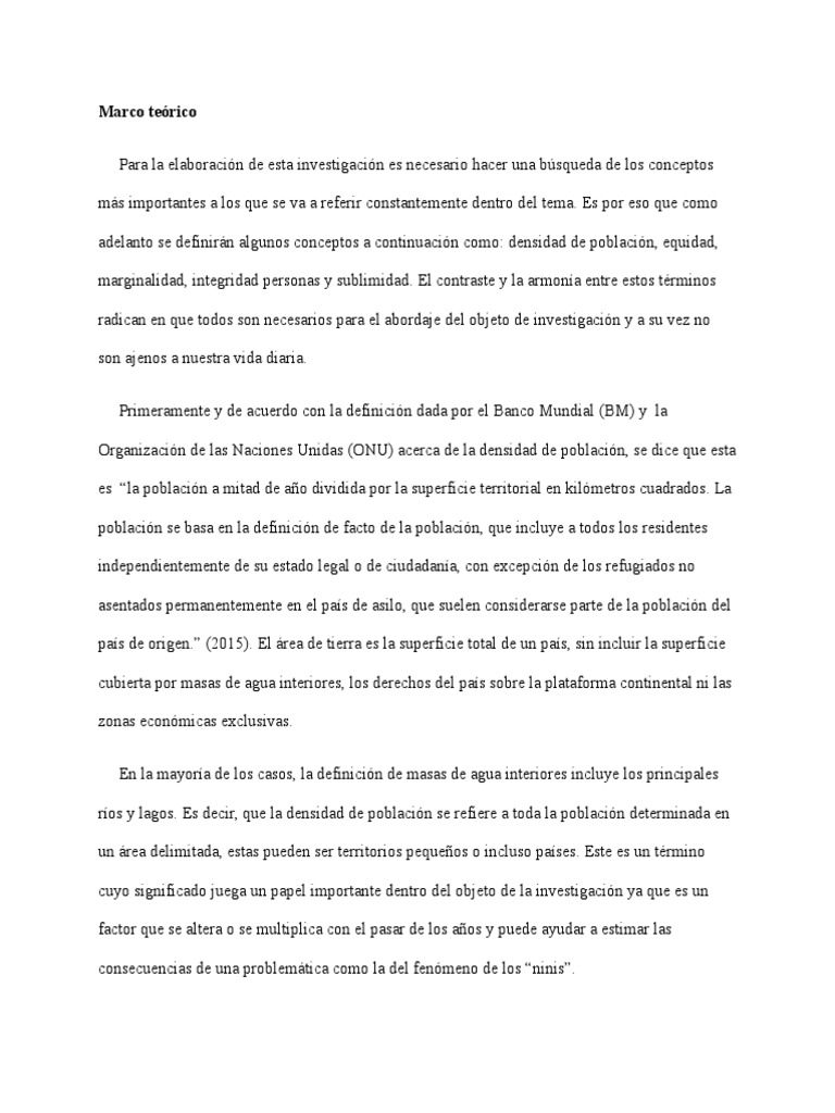Marco Teórico Conceptual De Marginalidad Y Otros Problemas Sociales