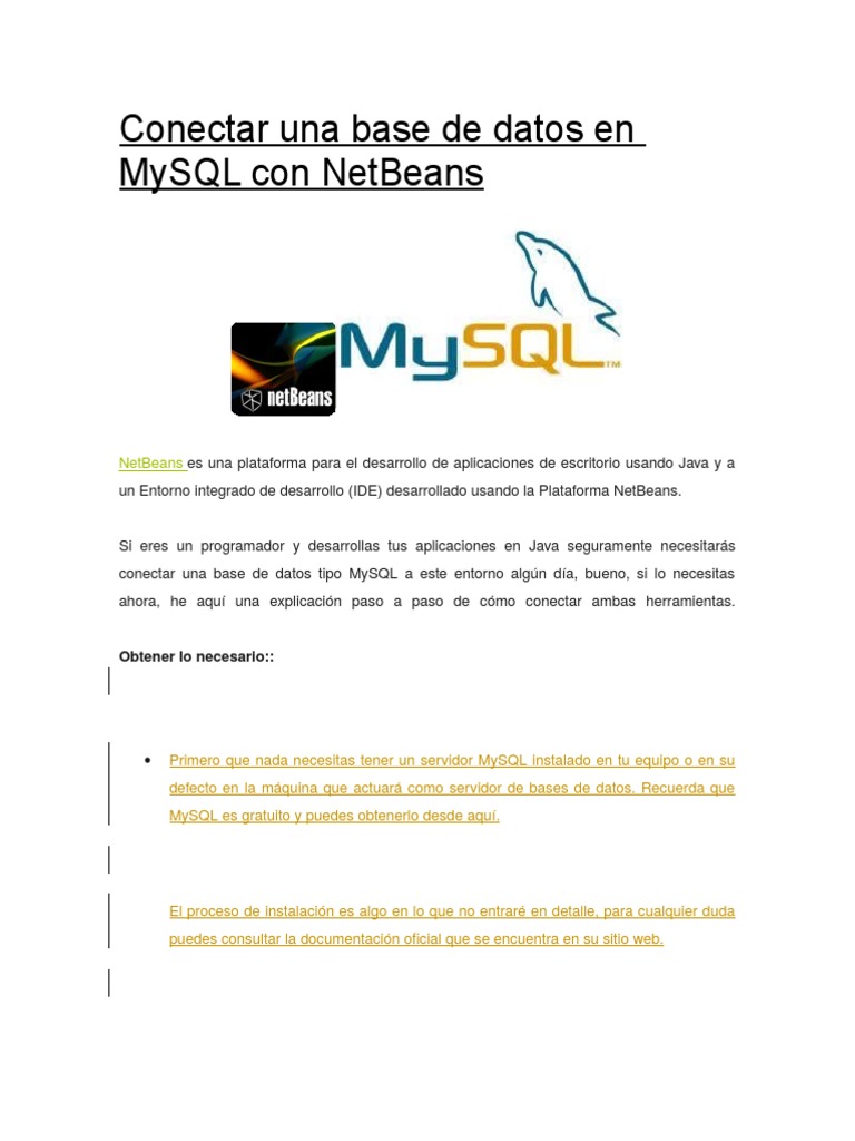 Cómo conectar una base de datos MySQL a NetBeans y desarrollar una aplicación Java que se ...