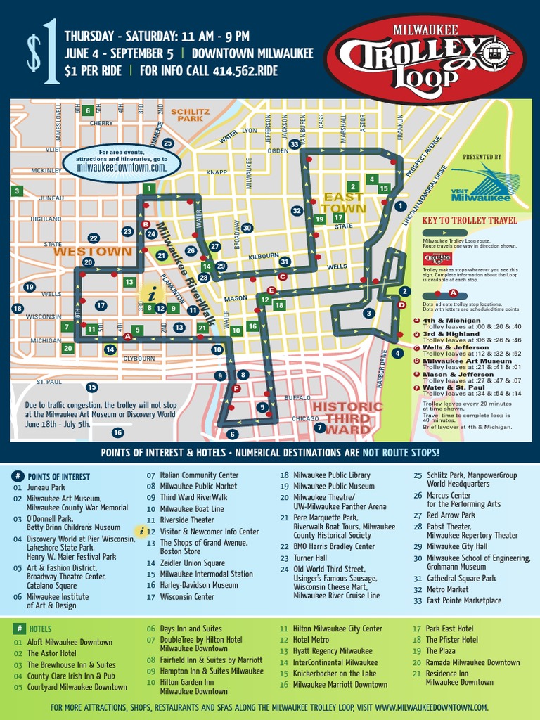 2015 Trolley Map | PDF | Milwaukee | Hotel And Leisure Companies
