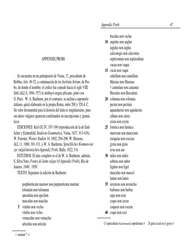 Appendix Probi | PDF | Arte
