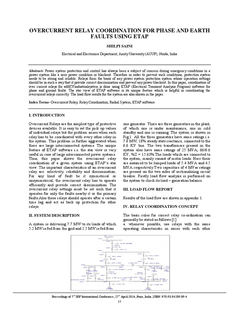 Overcurrent Relay Coordination in ETAP | PDF