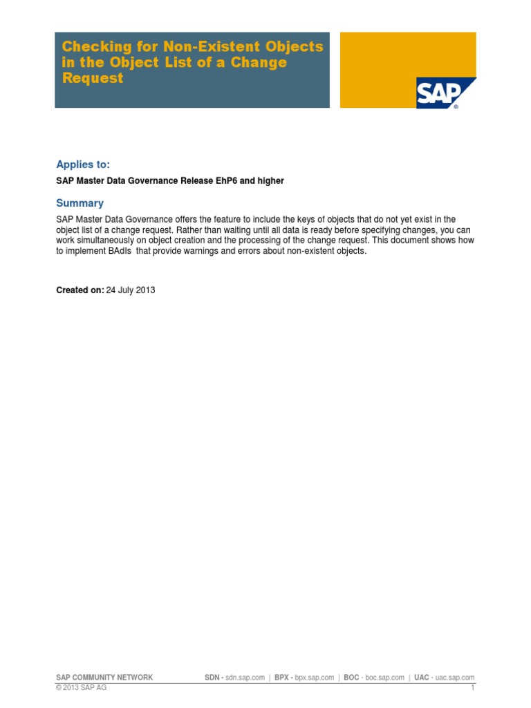 Checking For Non-Existent Objects in The Object List of A Change ...