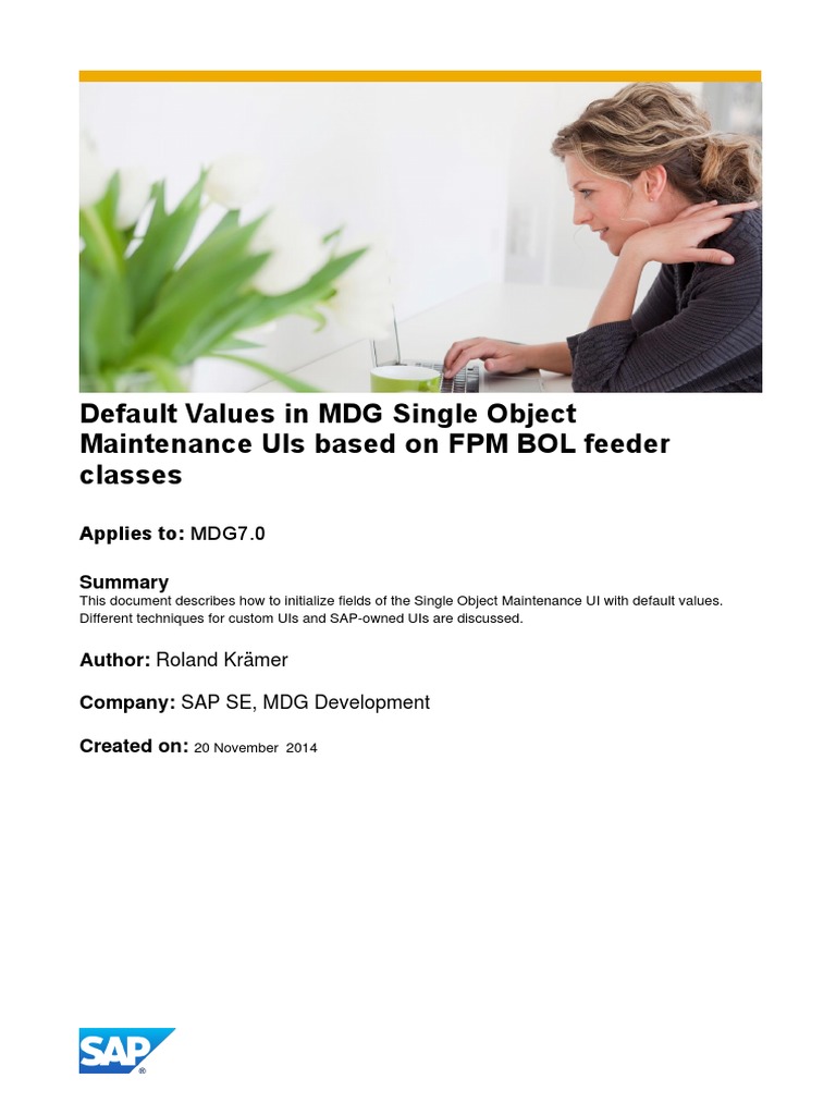 Default Values in MDG Single Object Maintenance UIs Based On FPM BOL Feeder Classes | PDF ...