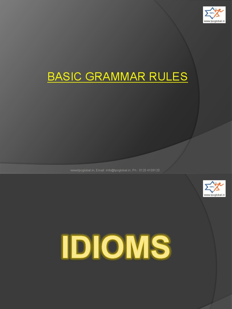 Basic Grammar Rules | PDF