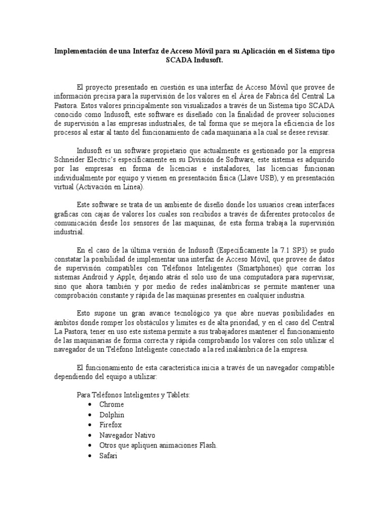 Interfaz de Acceso Móvil para El Indusoft | PDF | Interfaces gráficas de usuario | Teléfonos móviles