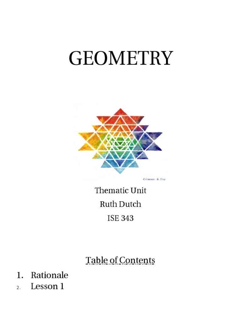 Geometry Thematic Unit Overview | PDF