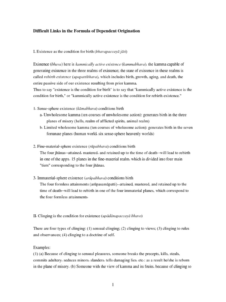 Dependent Origination and Existence | PDF | Consciousness | Karma