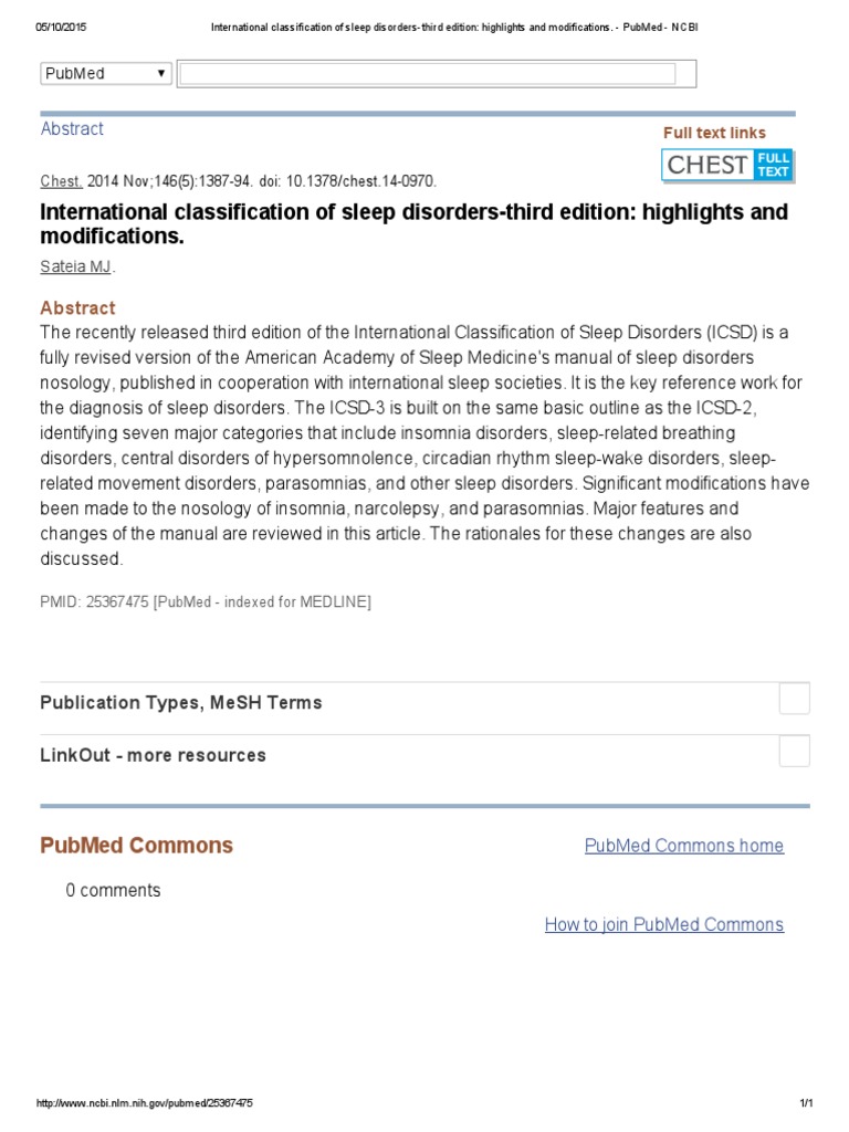 International Classification of Sleep Disorders-Third Edition ...
