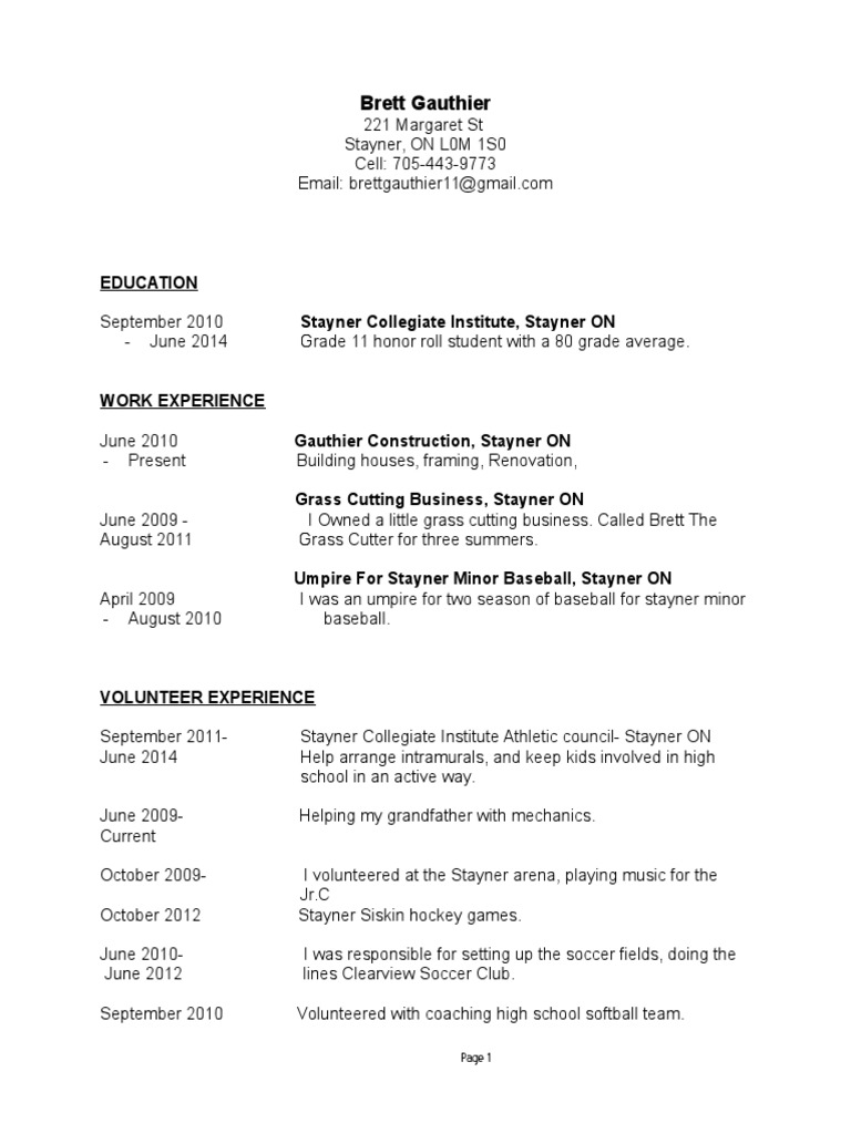Brett Resume 2015 Revised | PDF